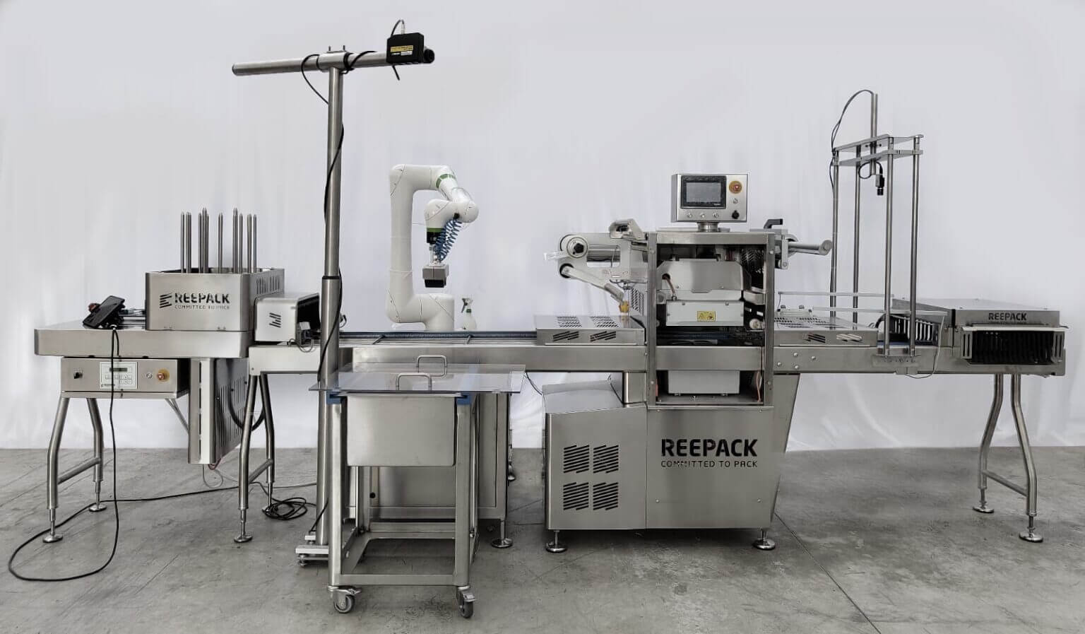 Una linea automatica di confezionamento Reepack basata sui moderni ...